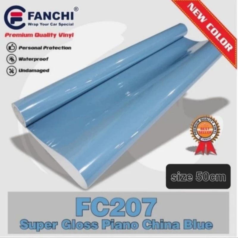 Jual Sticker Fanchi FC207 Piano China Blue Super Gloss Glossy Premium Wrap per 50cm | Shopee ...