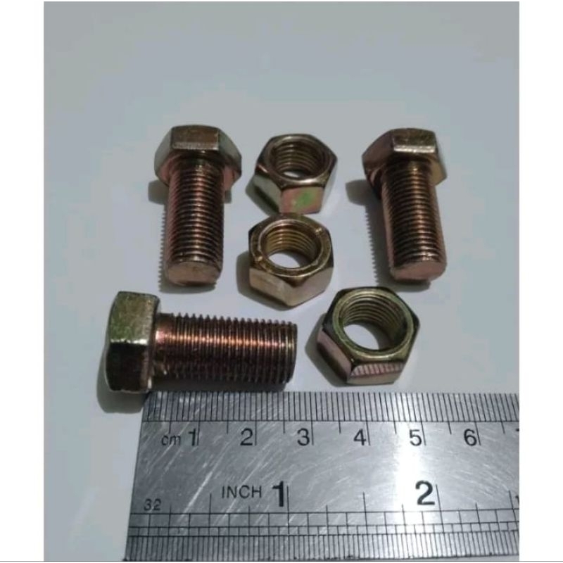 Jual BAUT MUR KUNING BMK HEX 12 X 25 MM KUNCI 17 | Shopee Indonesia