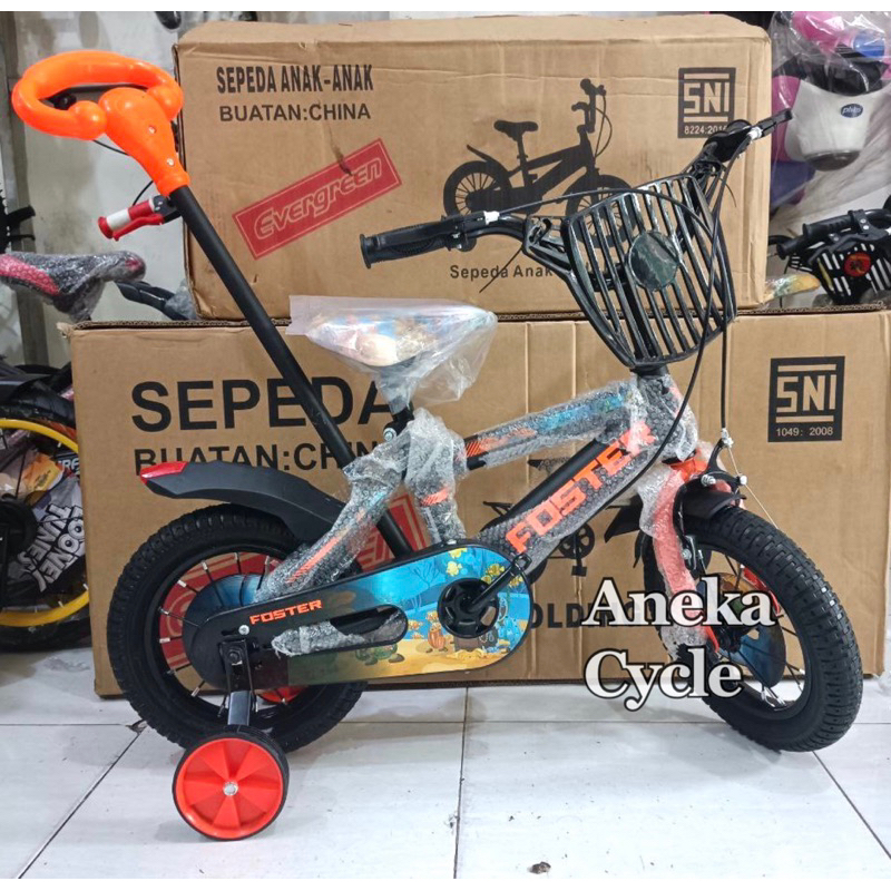 Jual Sepeda Anak Roda Empat Cowok BMX Foster 12 Stir Pompa | Shopee ...