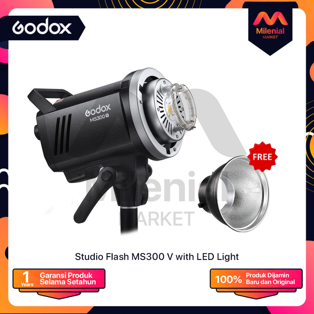 Jual Lampu Studio GODOX MS-300V MS300 V MS300V with LED Light | Shopee ...