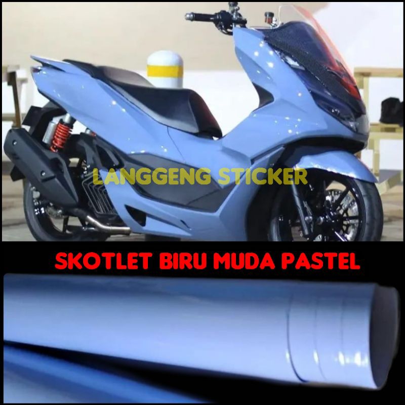Jual Stiker Skotlet Biru Muda Pastel Glossy Scotlite Ice Blue Pastel ...