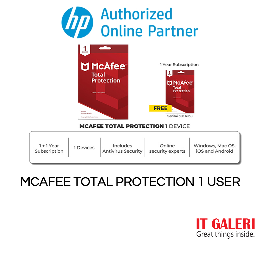 Jual Anti Virus McAfee Total Protection 1 Device BONUS 1 TAHUN | Shopee ...