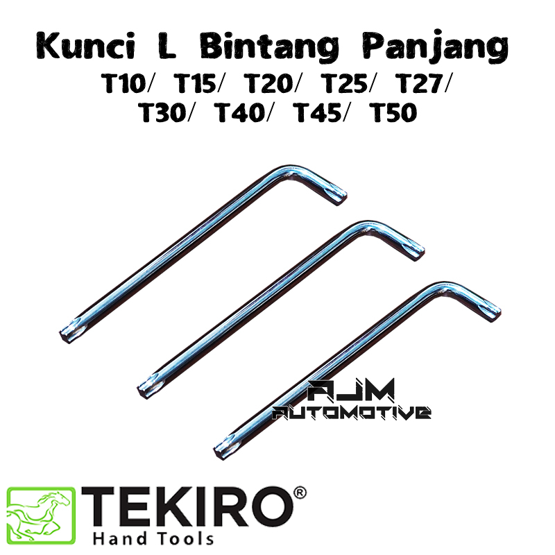 Jual Kunci L Bintang Panjang T10 T15 T20 T25 T27 T30 T40 T45 T50 Tekiro Torx Key Long | Shopee ...