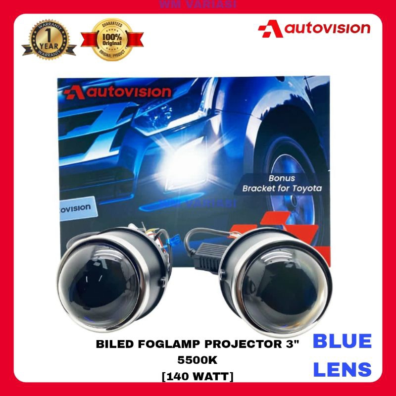 Jual Lampu BiLED Foglamp Projector 3" Mobil Blue Lens 5500K Autovision ...
