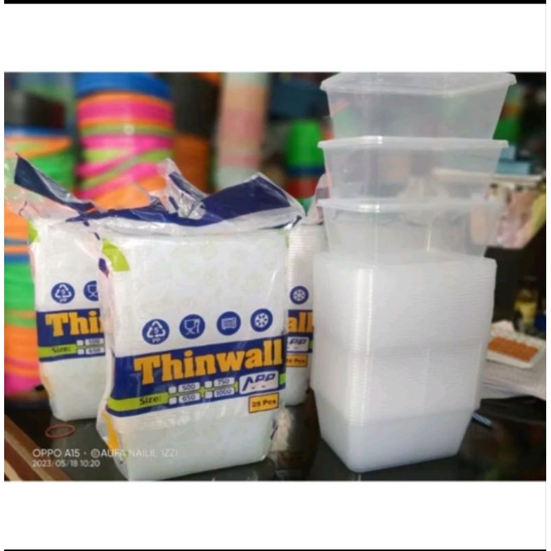 Jual kotak wadah salad buah sekali pake thinwall ukuran 1.000 ml bening ...
