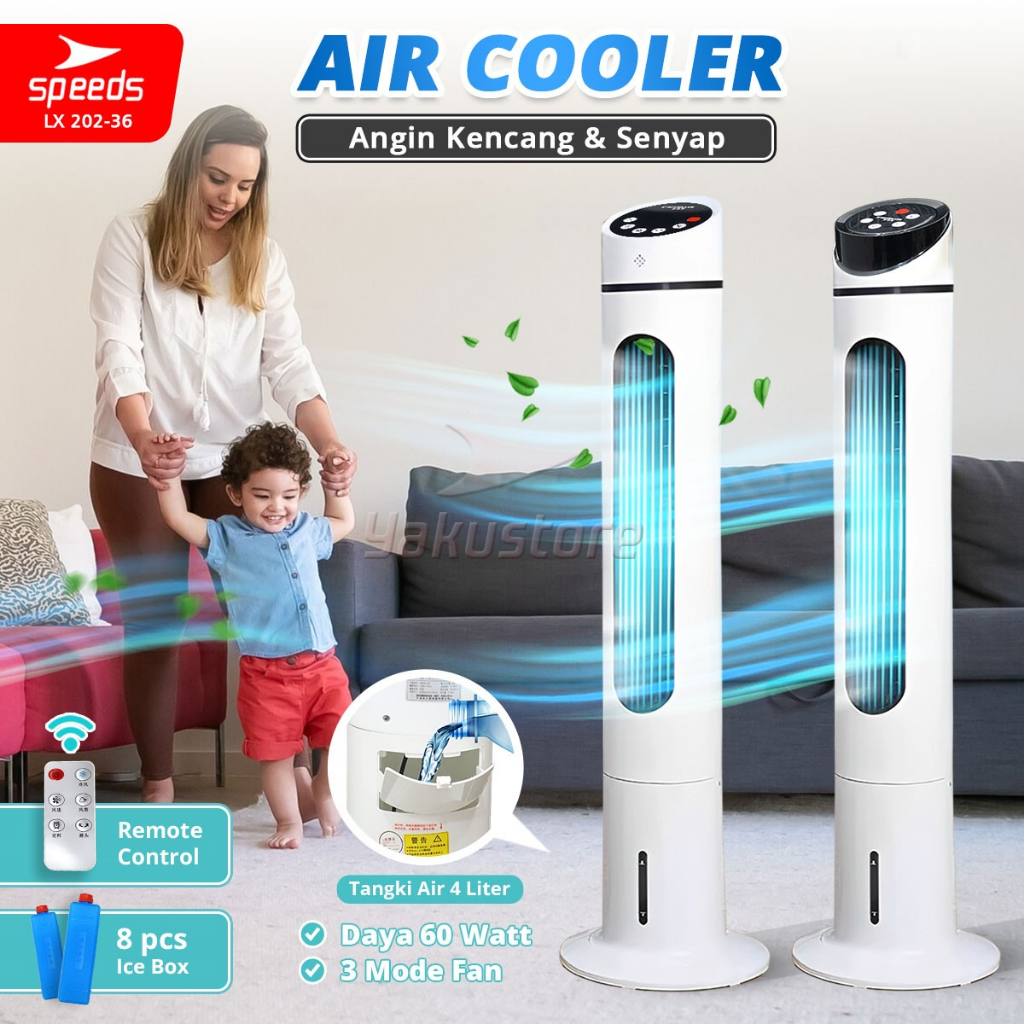 Jual SPEEDS Tower Fan Air Cooler Kipas Angin Portable Tower Fan Swing ...