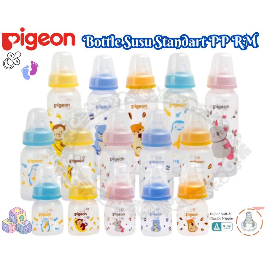 Jual Bottle Motif Animal Hewan Pigeon PP RP Standard MM Botol Susu 0+ Bulan Newborn Nipple Dot ...