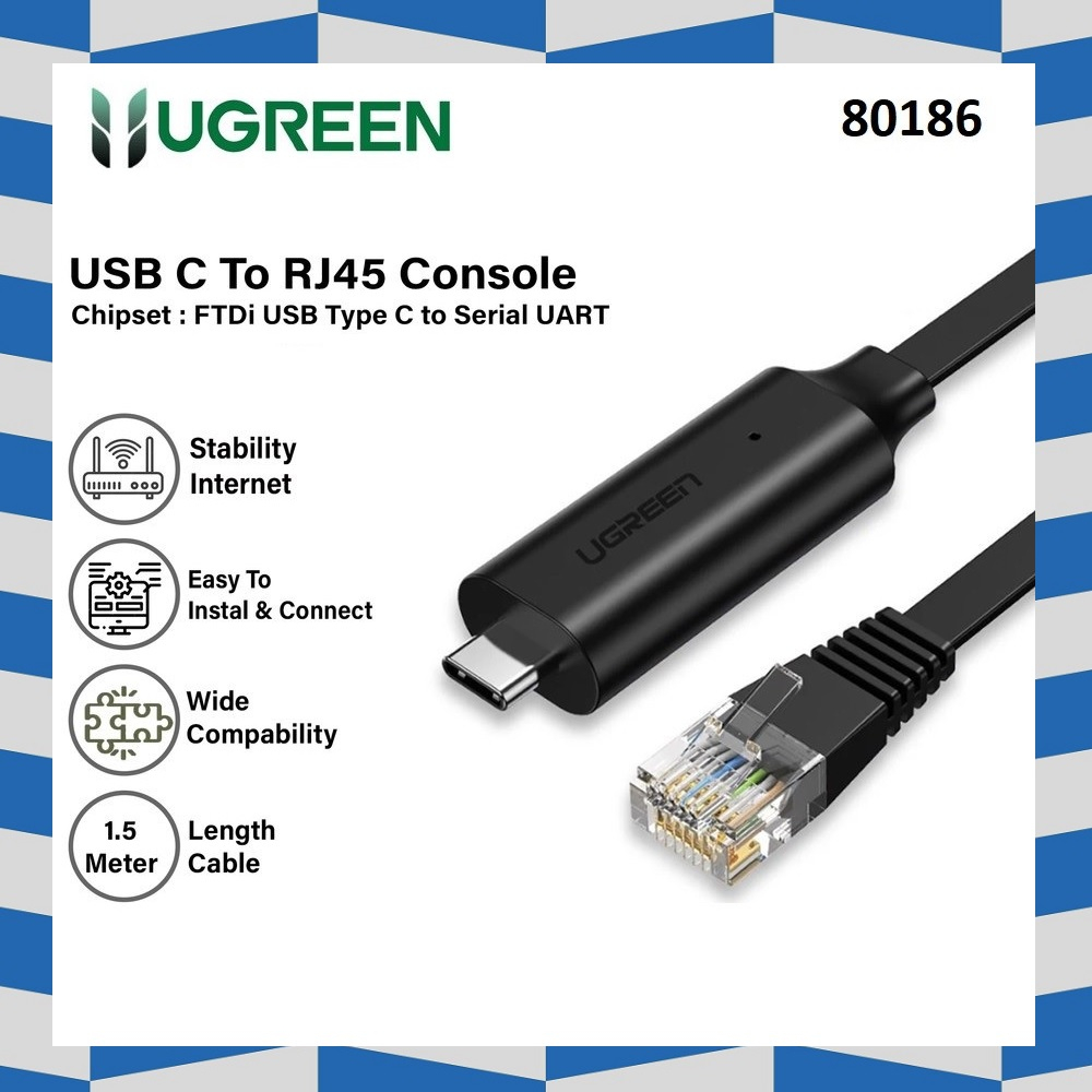Jual UGREEN Kabel Console USB C To RJ45 Cable Cisco Flat Cable 1.5m ...