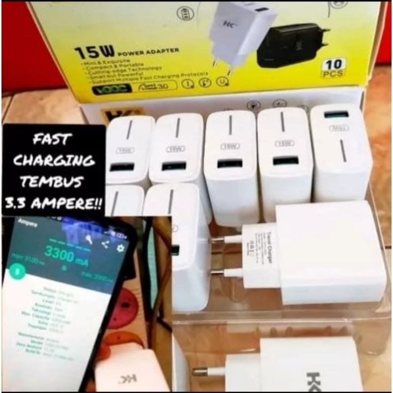 Jual KEPALA CHARGER HK D102 15W (BATOK CHARGER) | Shopee Indonesia