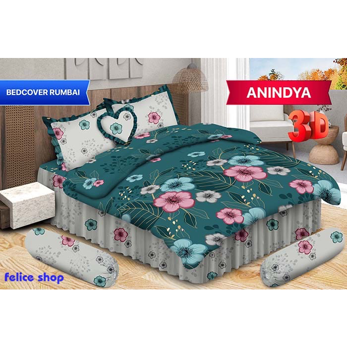 Jual Set Bedcover Bonita 3D Sprei Rumbai Ukuran 180x200cm / 6 Kaki ...