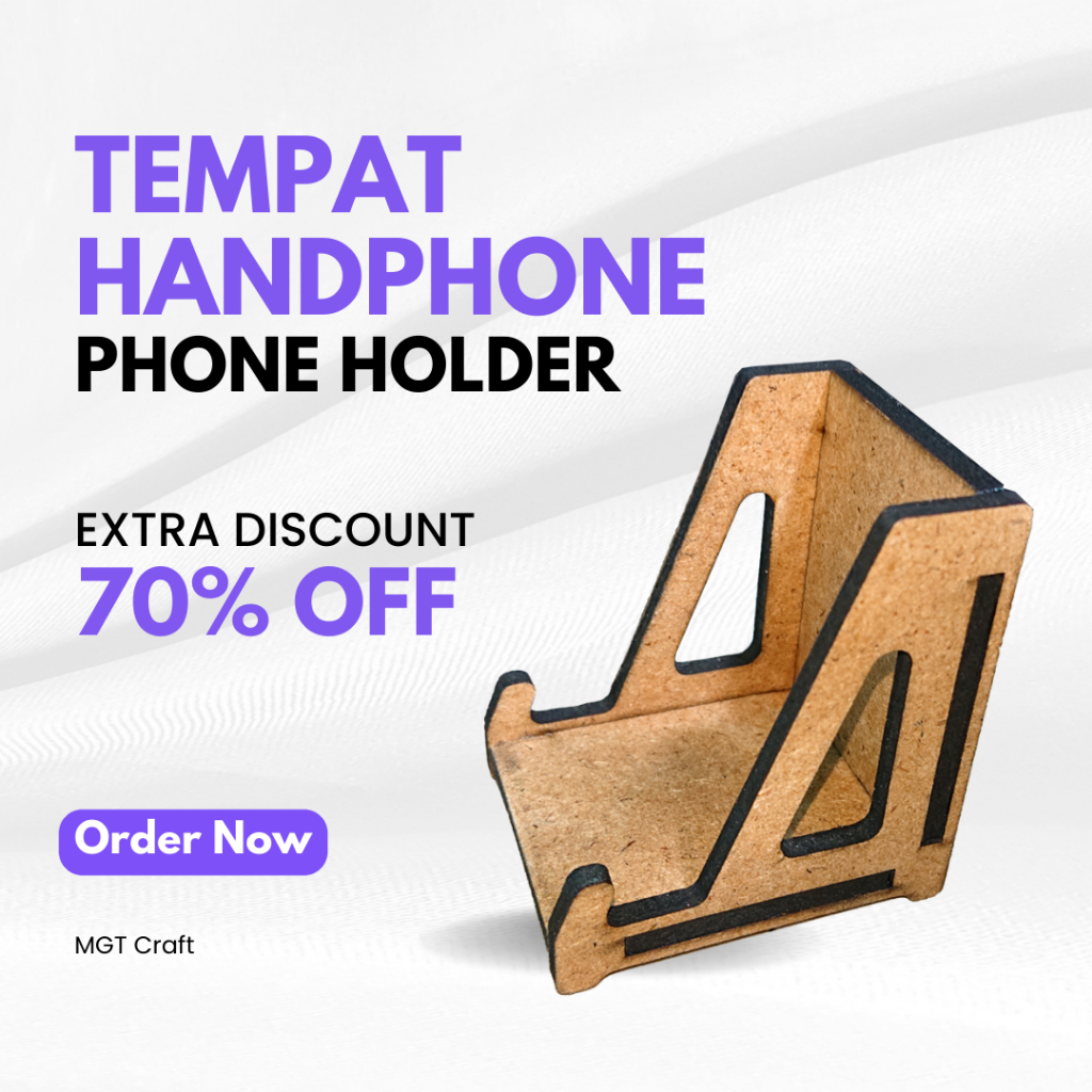 Jual Tempat HP dari Kayu MDF dengan Laser Cut | Shopee Indonesia