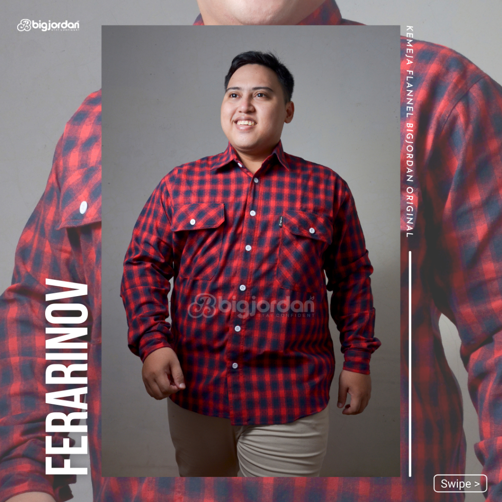 Jual BIGJORDAN ID kemeja flannel biru ukuran jumbo size XXXXL XXXXXL ...