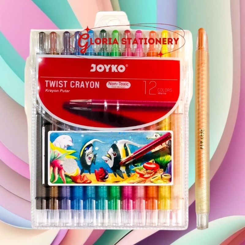 Jual Joyko crayon putar 12 warna/Twist Crayon 12 colour Joyko | Shopee ...