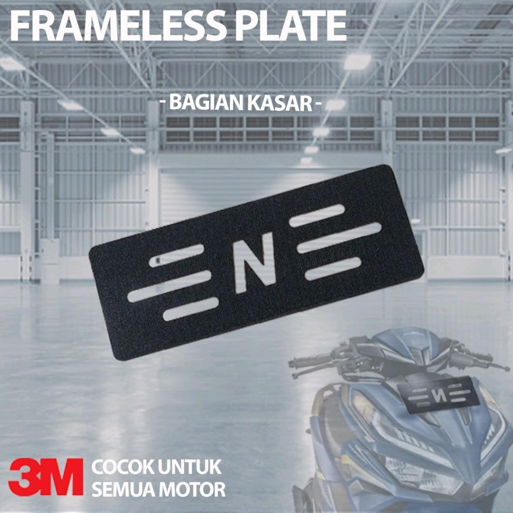 Jual Frameless plate NMAX VARIO AEROX kokoh perekat bagian kasar (Free ...