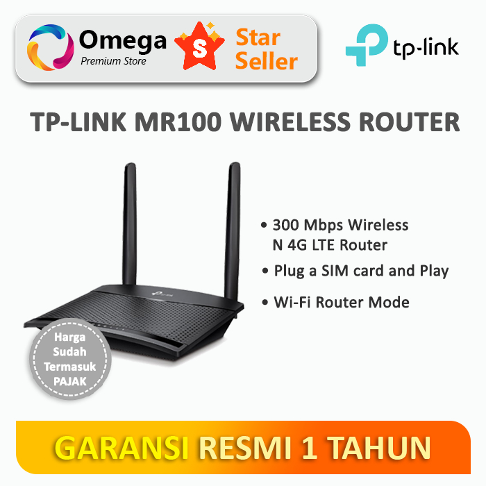 Jual TP-Link MR100 300 Mbps Wireless N 4G LTE Router | Shopee Indonesia