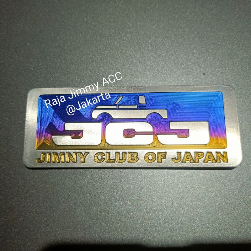 Jual Emblem Jimny Club Of Japan Bahan plat Titanium EMBOSS Import JCJ Suzuki Jimny katana ...