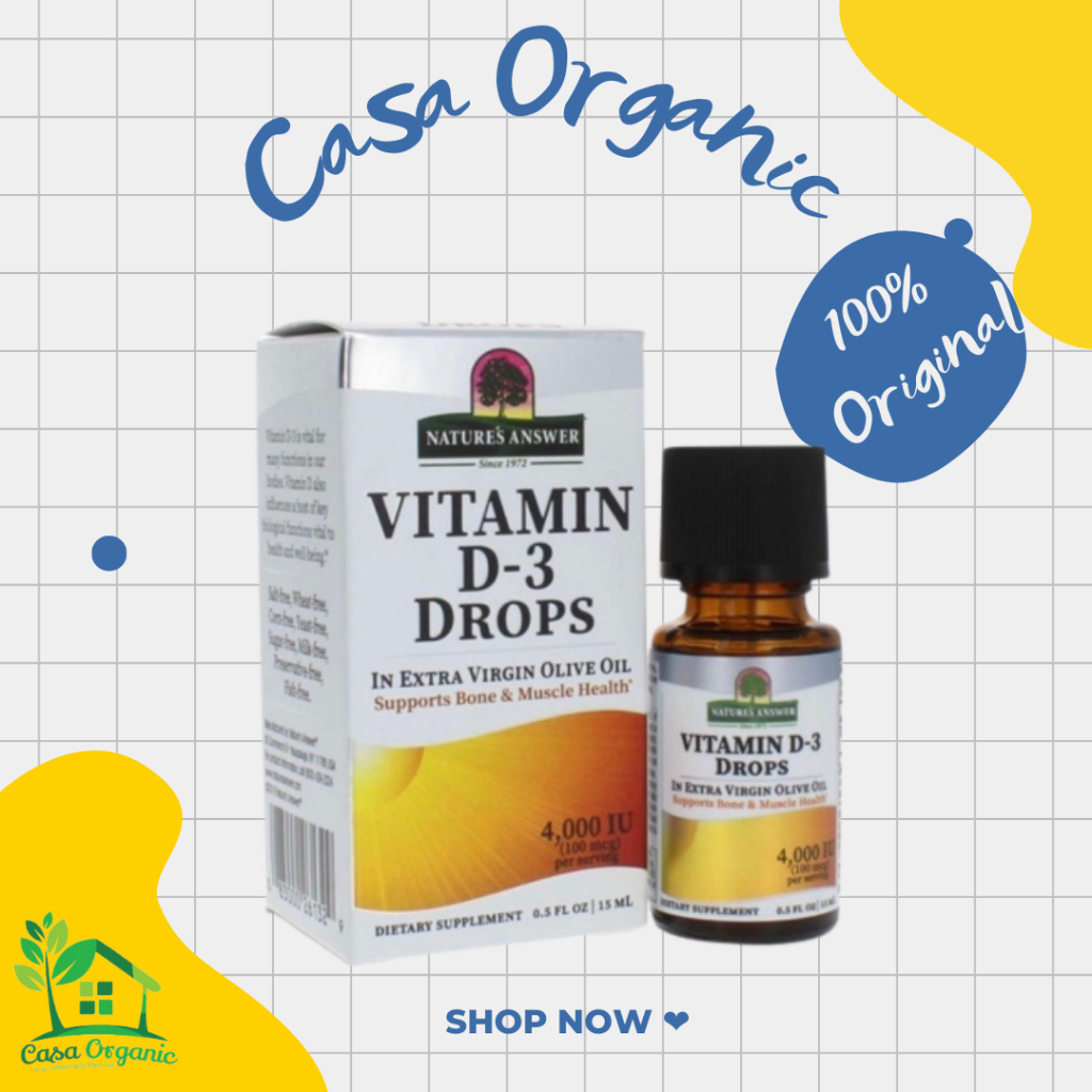 Jual Suplemen Imunitas Nature's Answer Vitamin D3 Drops Drop 4000 IU ...