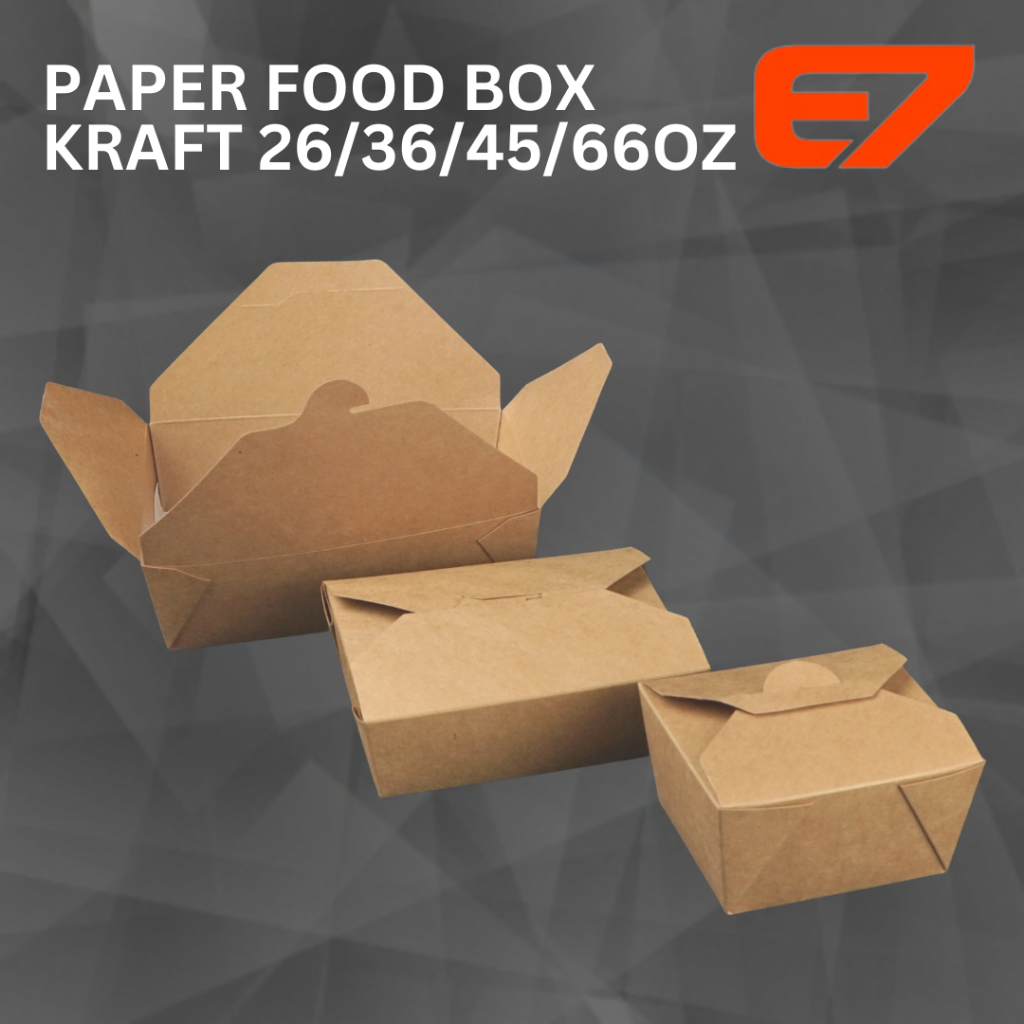 Jual Paper Food Box Brown Kraft Lunch Box Kotak Makan Kertas 26oz-66oz ...