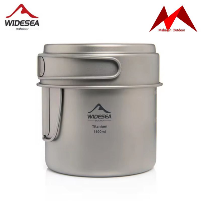 Jual Widesea titanium cooking set pot 1100ml pot 400ml nesting camping ...