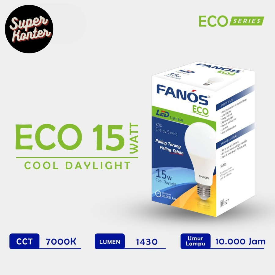 Jual Lampu FANOS ECO LED Light Bulb 15 Watt | Shopee Indonesia