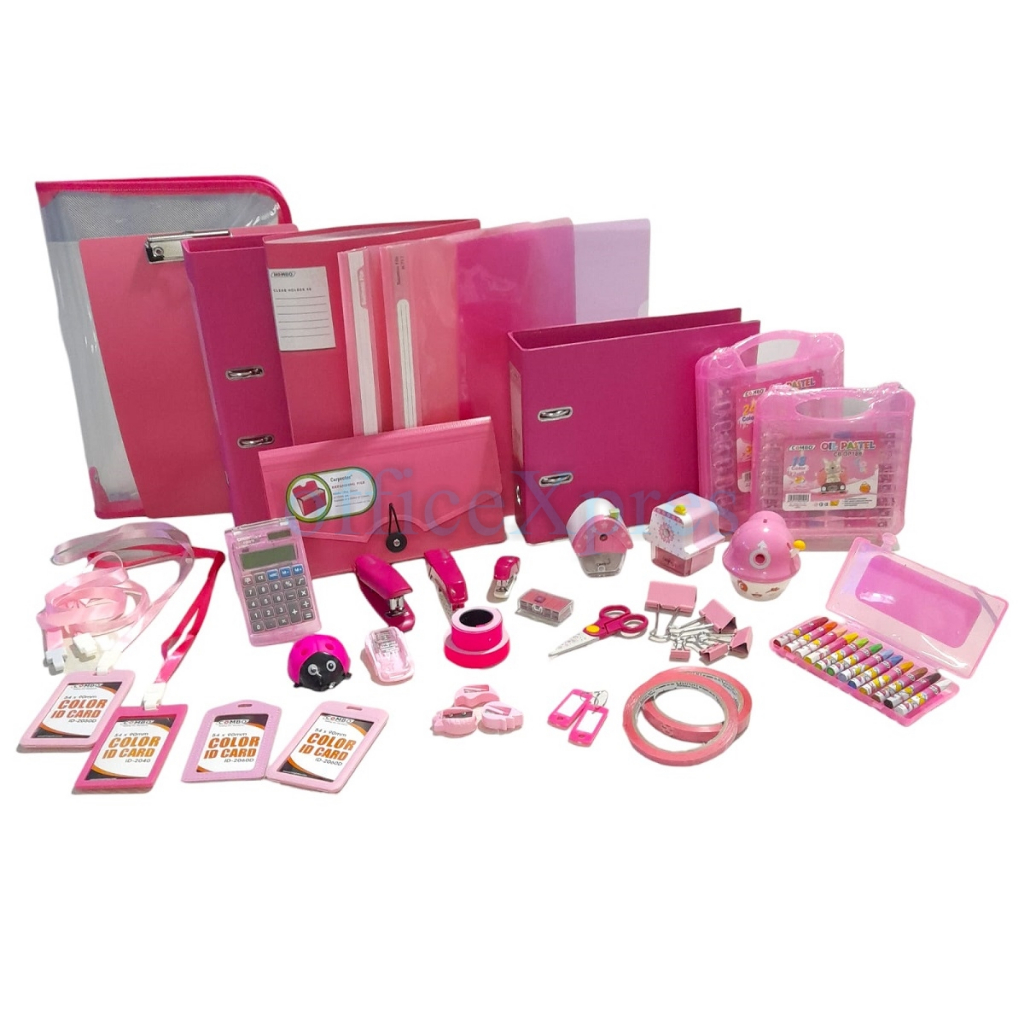 Jual Serba Pink / Stapler Pink / Isi Staples Pink / Map Pink / Tali Id ...