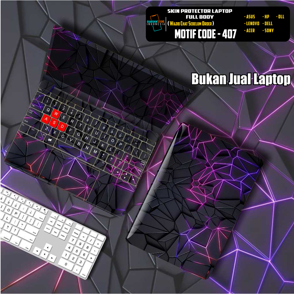 Jual Guarskin Skin Protector Laptop Full Body Bisa Custom Gambar Suka Suka Kode 407-411 FREE ...