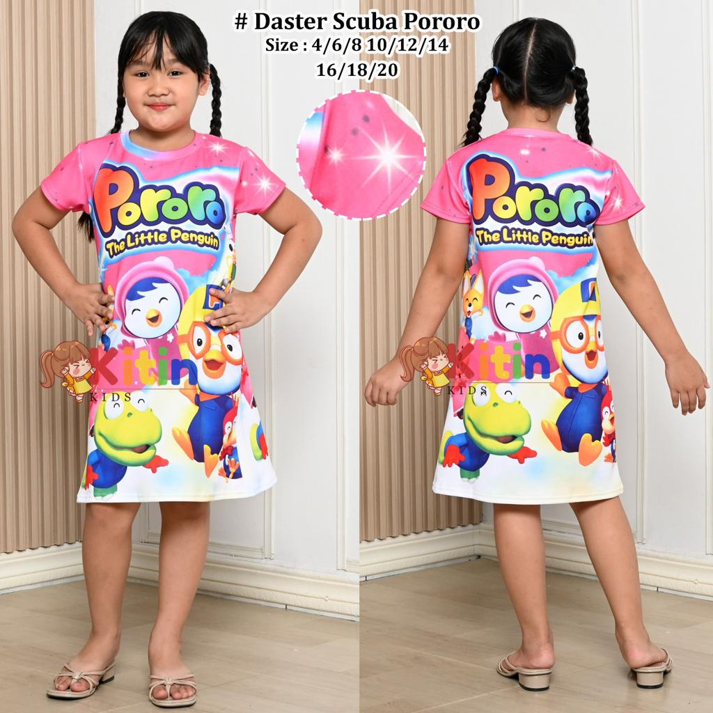 Jual OP - Daster Terusan Tunik Anak Scuba Import Motif Depan Belakang ...