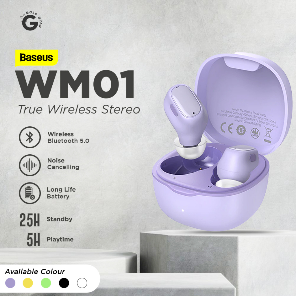 Jual Baseus Bowie WM01 True Wireless Bluetooth Earphone Mini Earbuds ...