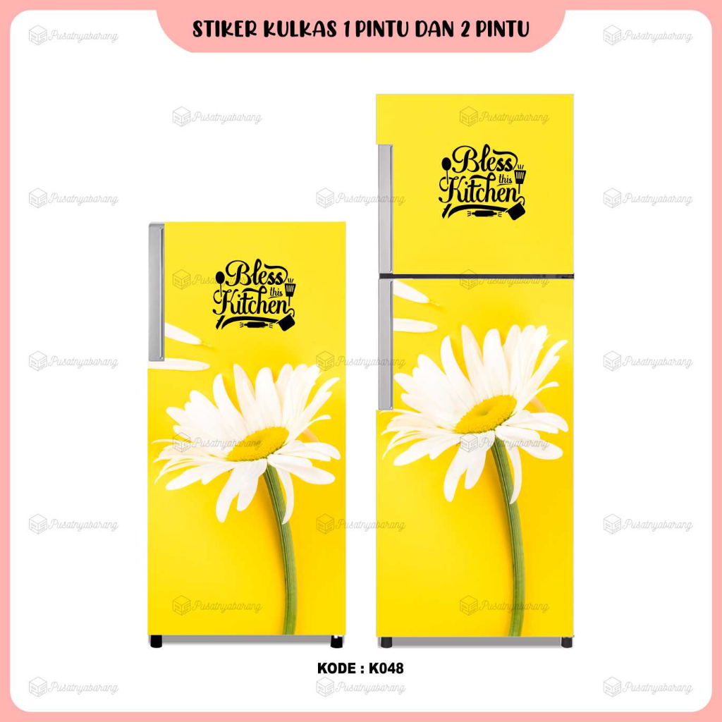 Jual STIKER KULKAS 1 PINTU STIKER KULKAS 2 PINTU MOTIF BUNGA FRESH ...