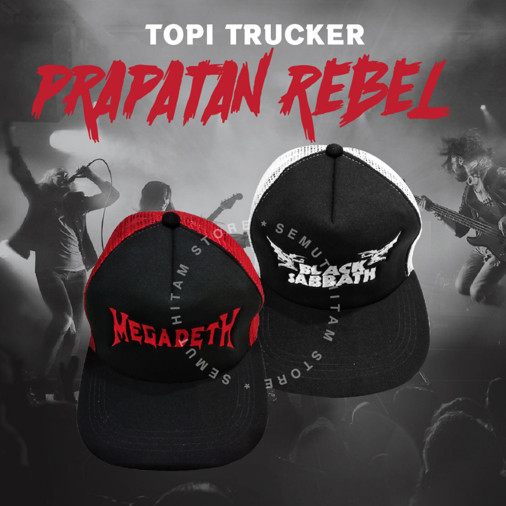 Jual [GESER KIRI] Prapatan Rebel Topi Topi Trucker Band Musik Metal ...