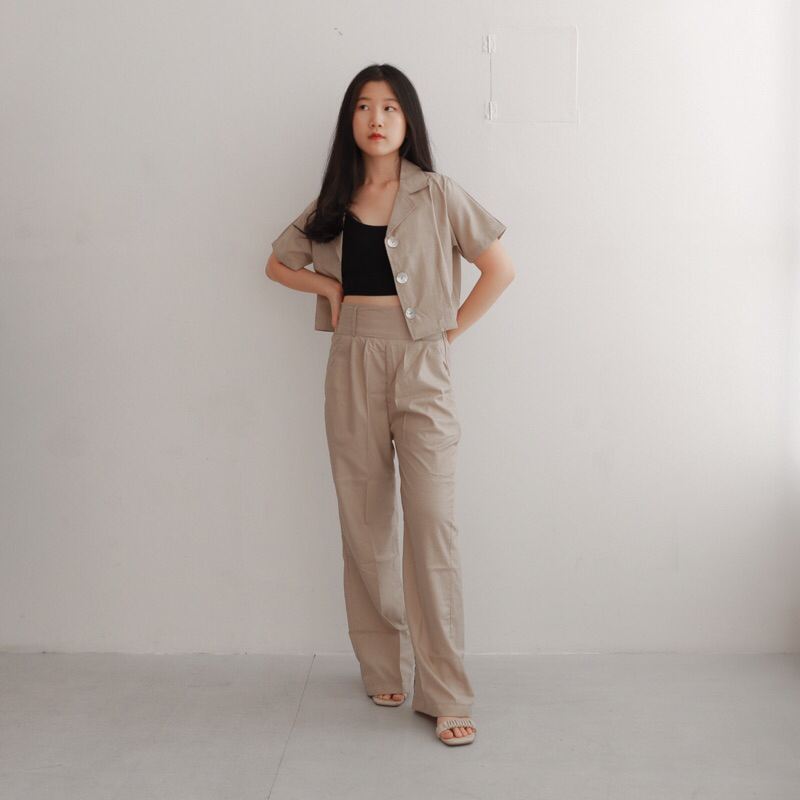 Jual Grace Set (Crop Top & Cullote Pants/ Kulot/ Celana Panjang/ Celana ...
