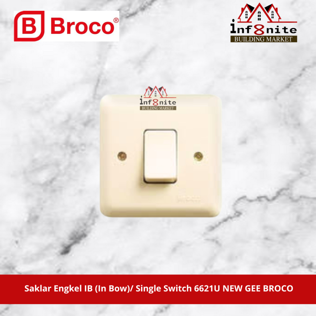 Jual Saklar Engkel BROCO Inbow IB Sakelar Tunggal Single Tanam 6621U ...