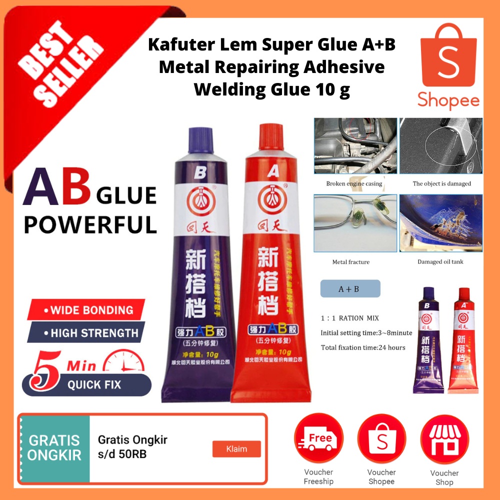 Jual Kafuter Lem Super Glue A+B Metal Repairing Adhesive Welding Glue ...