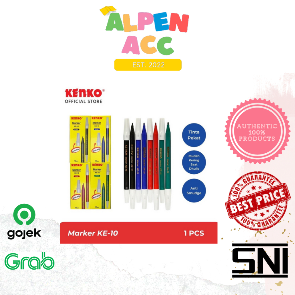 Jual KENKO Marker Spidol Pen Tinta Hitam KE-10 Kenko 1 PCS | Shopee ...