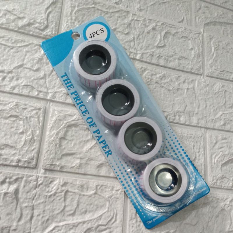 Jual LYSASHOP 4 Roll Label Harga Roll 1 Line Putih Print Cetak Price ...