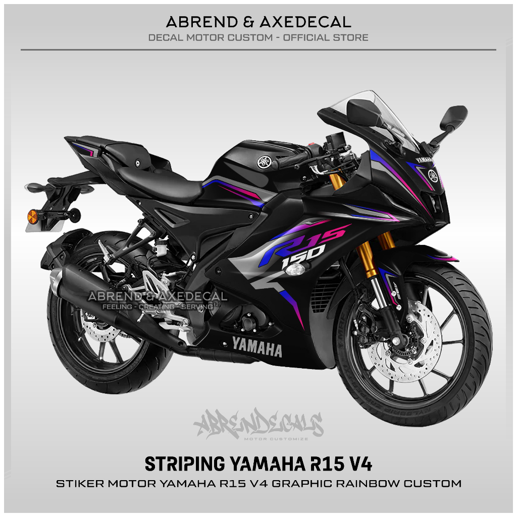 Jual STRIPING R15 V4 PELANGI RAINBOW GRAFIS CUSTOM / STIKER MOTOR ...