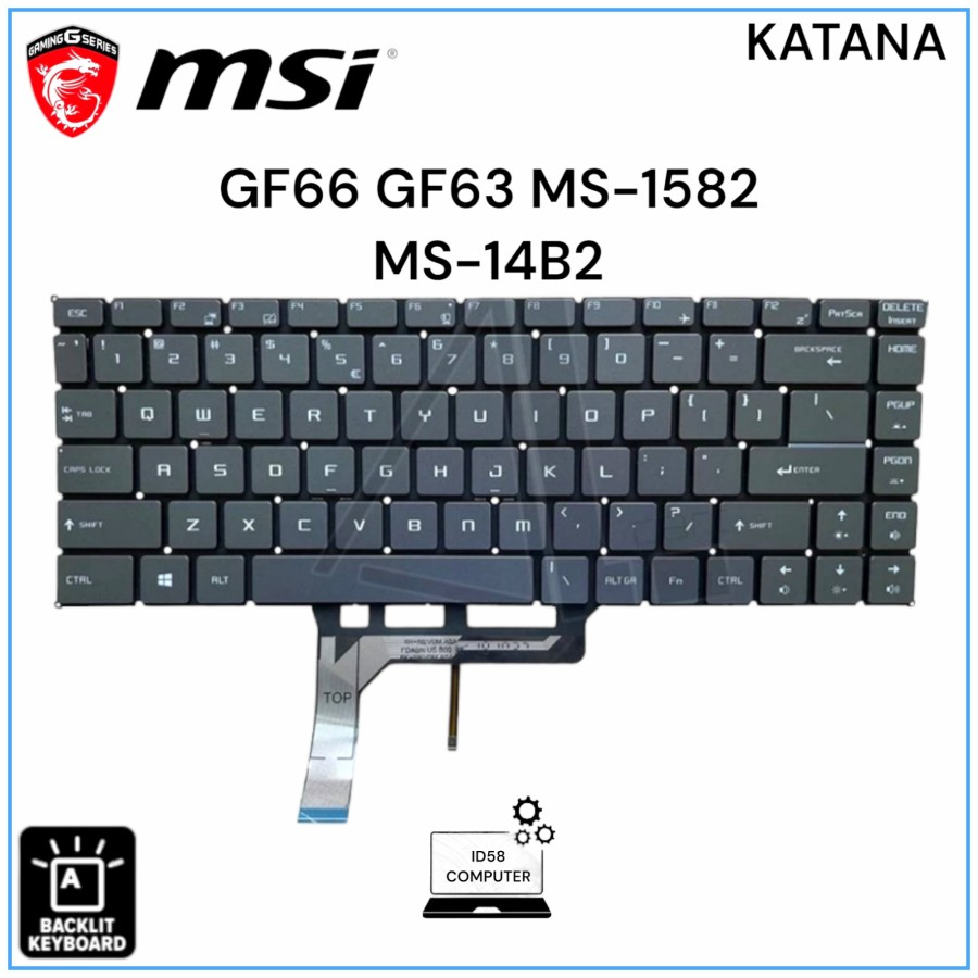 Jual Keyboard MSI Katana GF66 11uc 11ud 11ue 12ud GF76 12uc 12ue ...