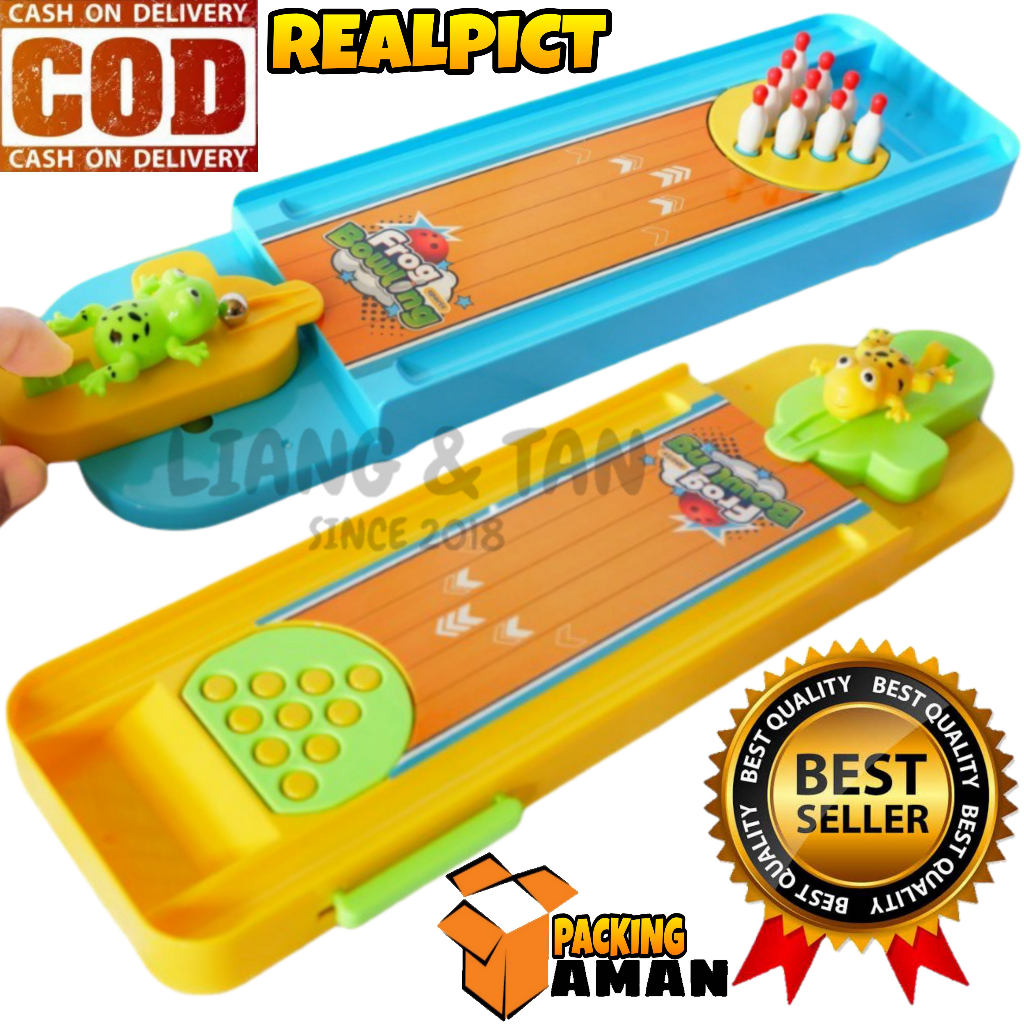 Jual ( BISA COD ) PROMO Mainan Edukasi Anak Frog Bowling Board Game ...