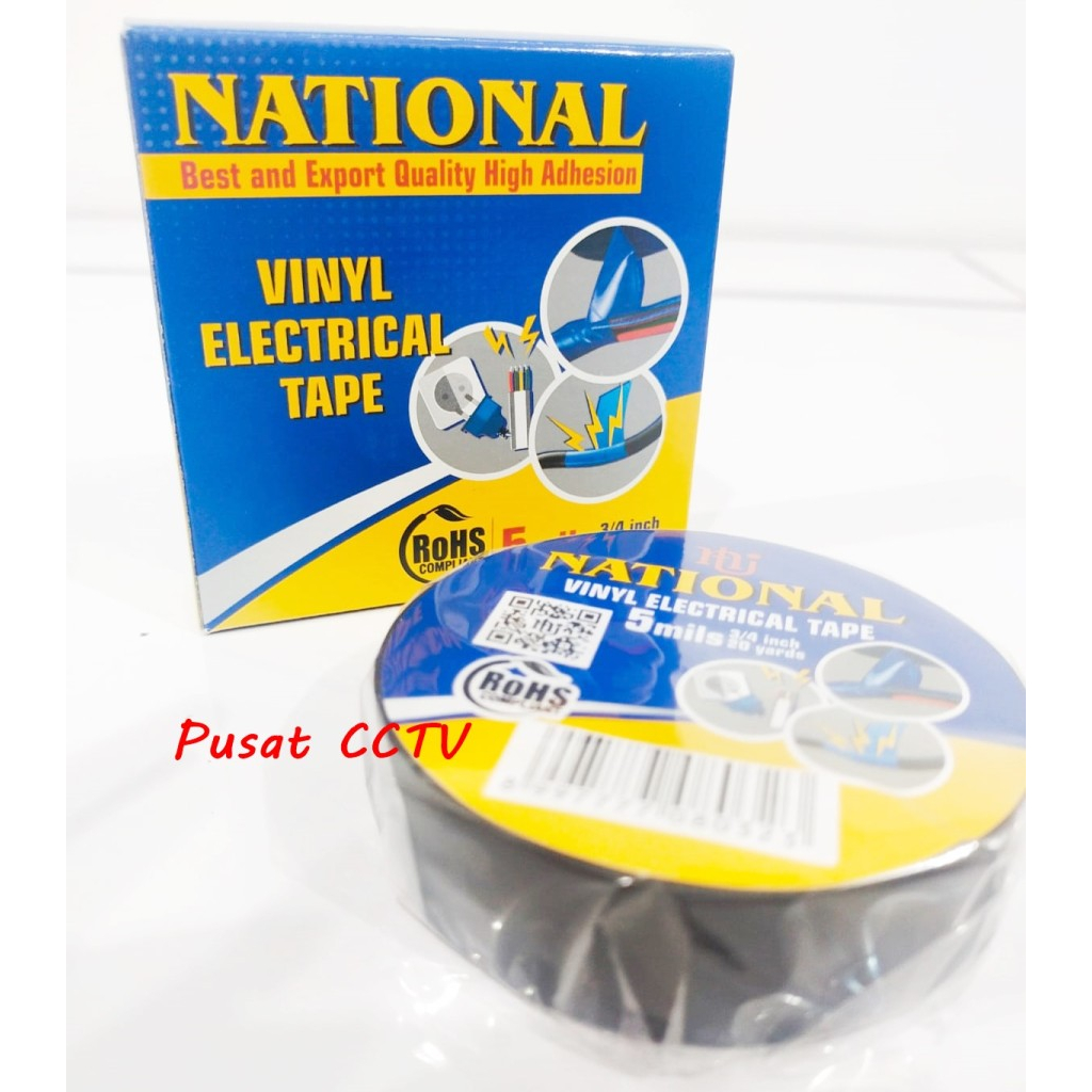 Jual Isolasi / Solasi Listrik Hitam NATIONAL Vinyl Electrical Tape ...