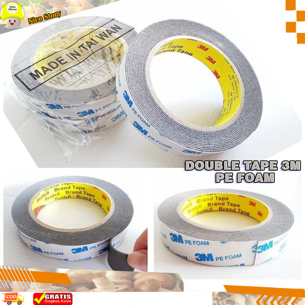 Jual (NCS) Double Tape 3M Pe Foam / Solasi Bolak Balik BB Busa 20mm X 4m | Shopee Indonesia