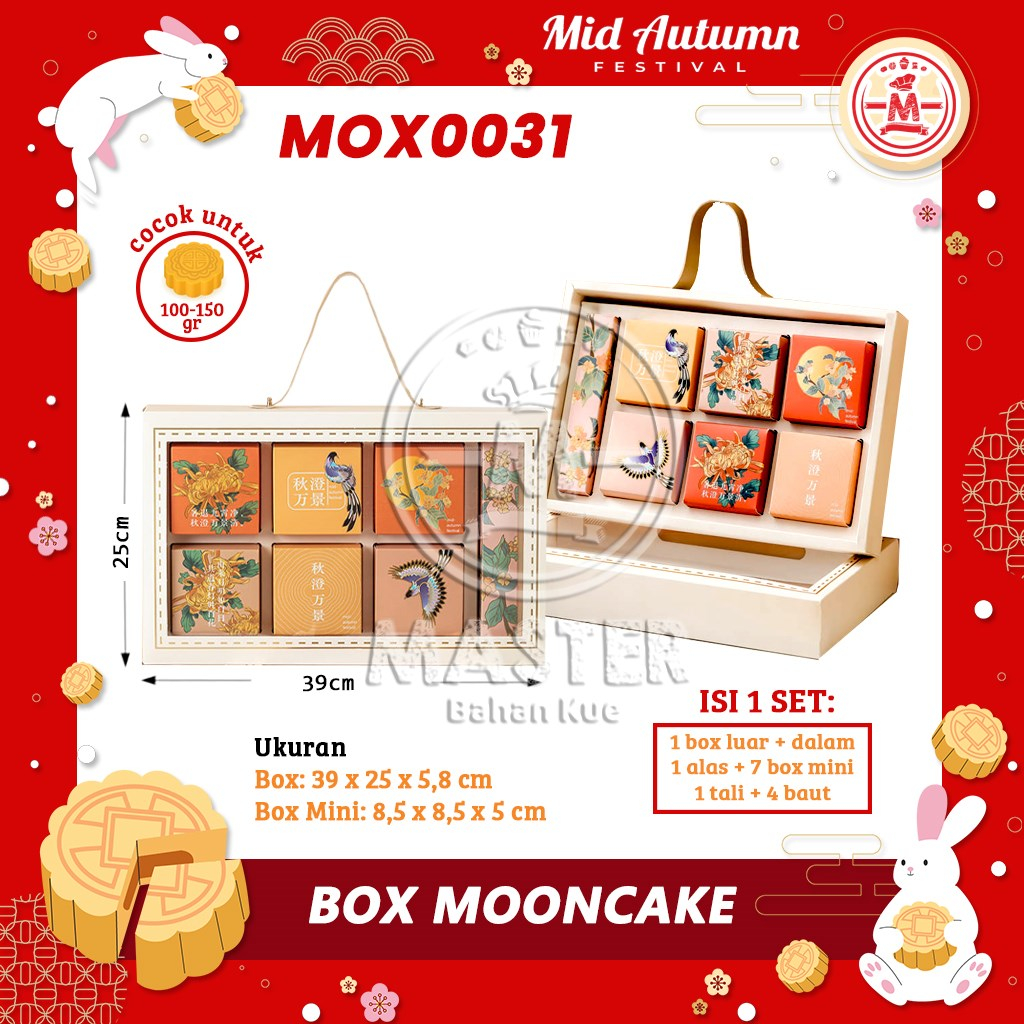 Jual Box Mooncake Dus Kue Bulan isi 6 Chinese Mooncake Festival [1set MOX0031] | Shopee Indonesia