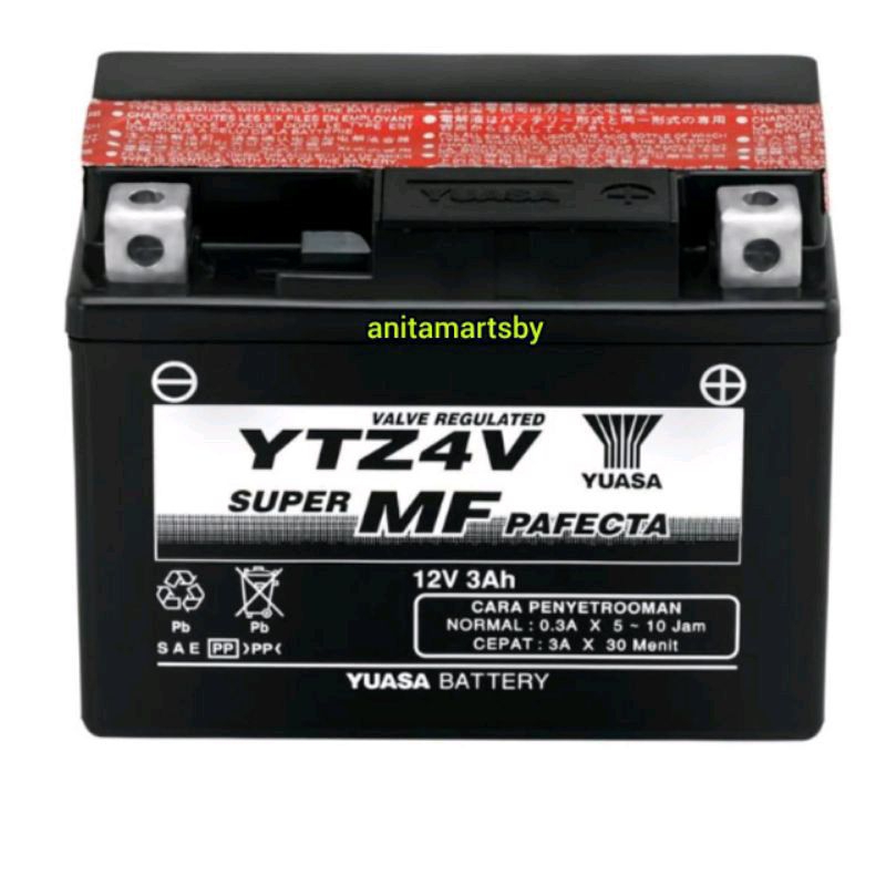 Jual aki kering yuasa YTZ4V 12v 3Ah aki beat karbu beat fi | Shopee Indonesia