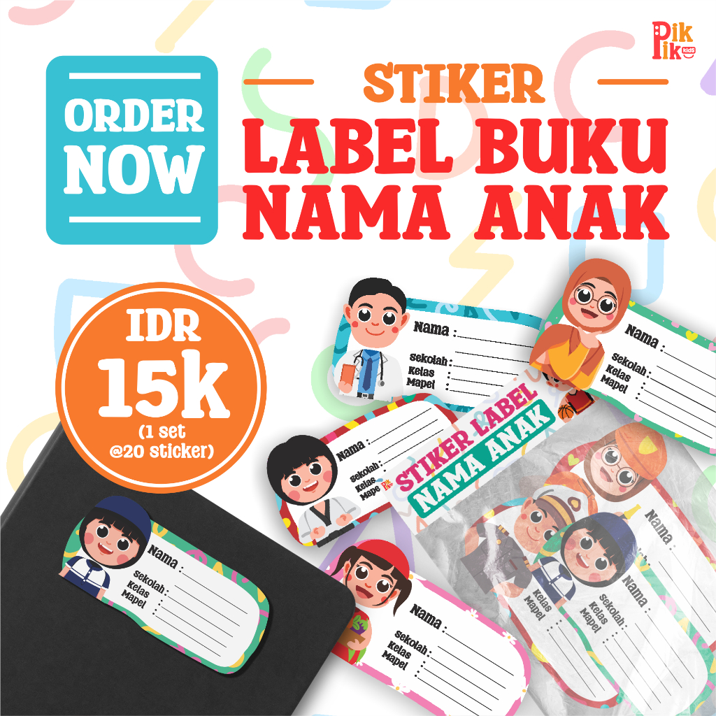 Jual Stiker Label Buku Pelajaran Isi 20 pcs Cowok dan Cewek | Shopee ...