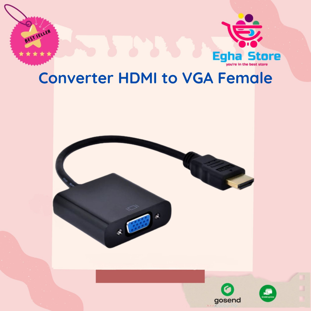 Jual HDMI to VGA Converter / Kabel Konverter HDMI Male to VGA Female ...