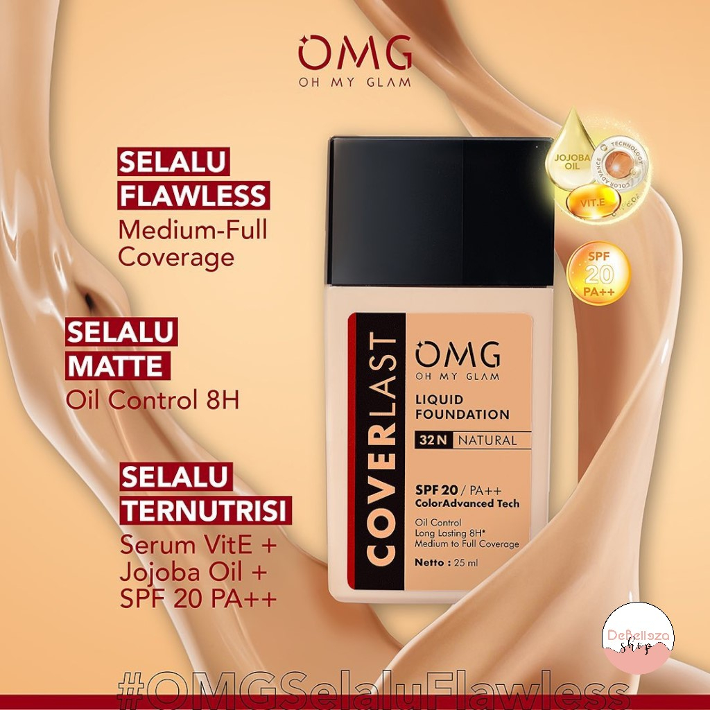 Jual OMG Oh My Glam Coverlast Liquid Foundation SPF 20 PA++ - Alas ...