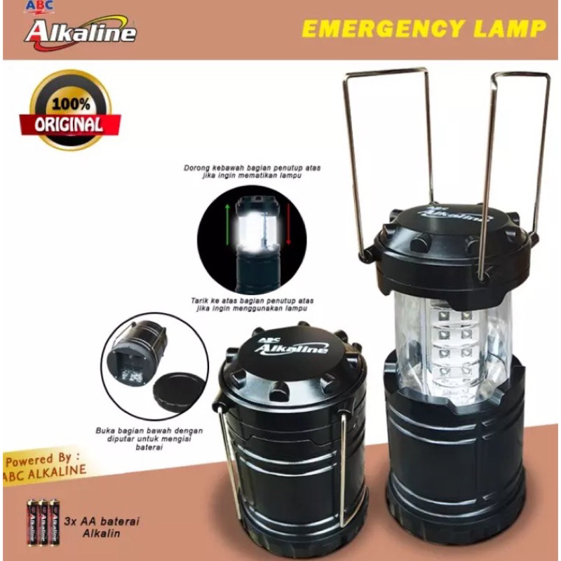 Jual Lampu Darurat / Emergency Lamp Alkaline ABC (1 pcs) | Shopee Indonesia