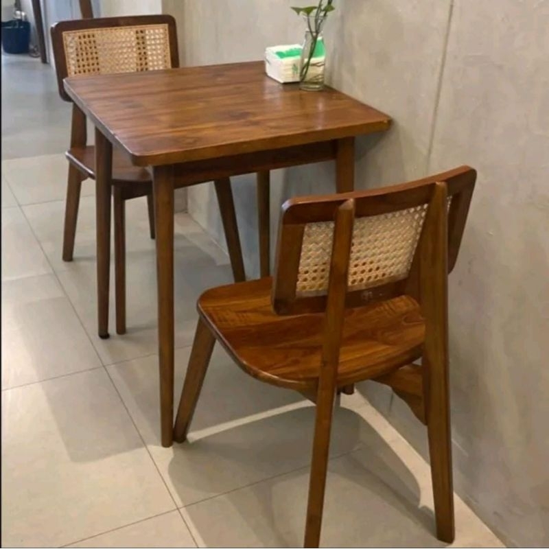 Jual SET MEJA MAKAN KAFE 2 KURSI MINIMALIS, SET MEJA MAKAN, KURSI KAFE | Shopee Indonesia