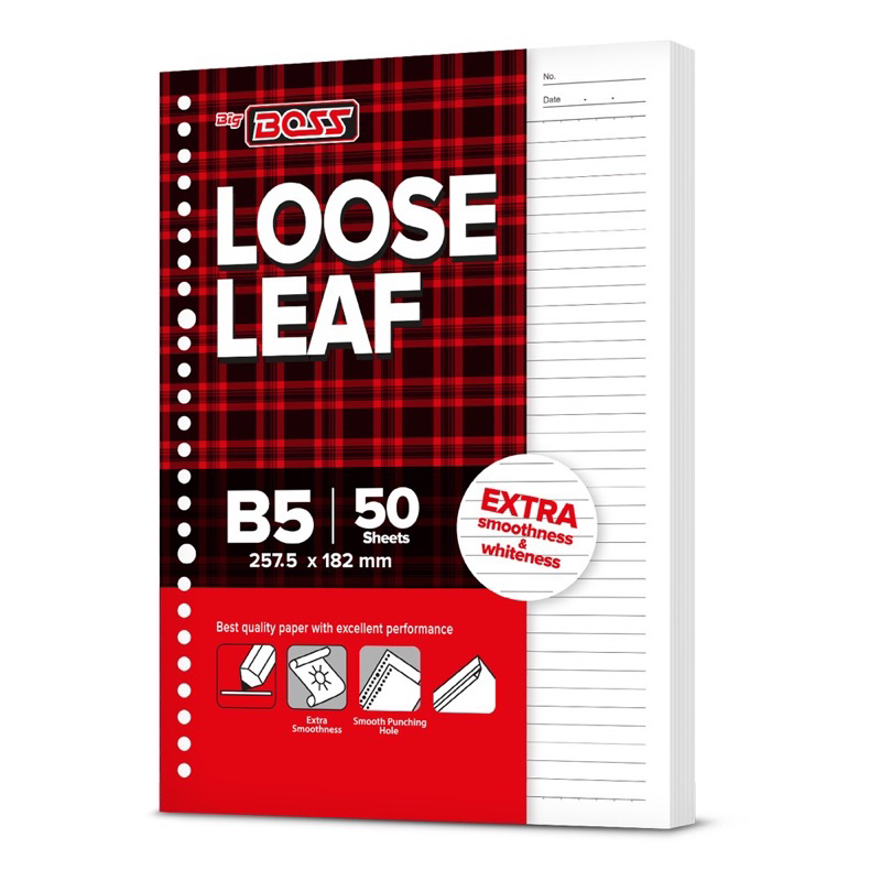 Jual Bigboss Loose Leaf B5 50 sheets isi binder kertas binder | Shopee Indonesia