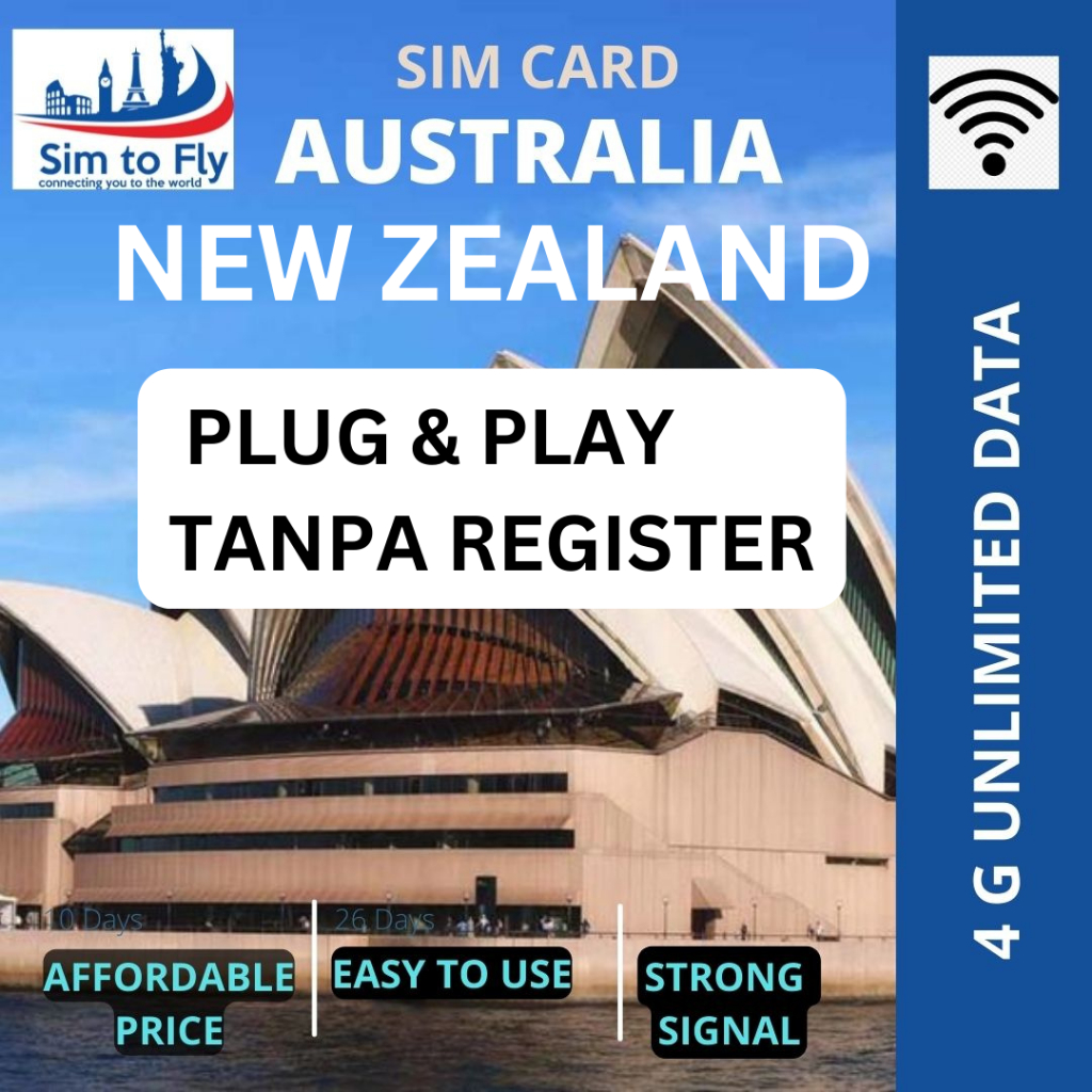 Jual Sim Card Australia dan New Zealand 4G Unlimited Data Simcard ...