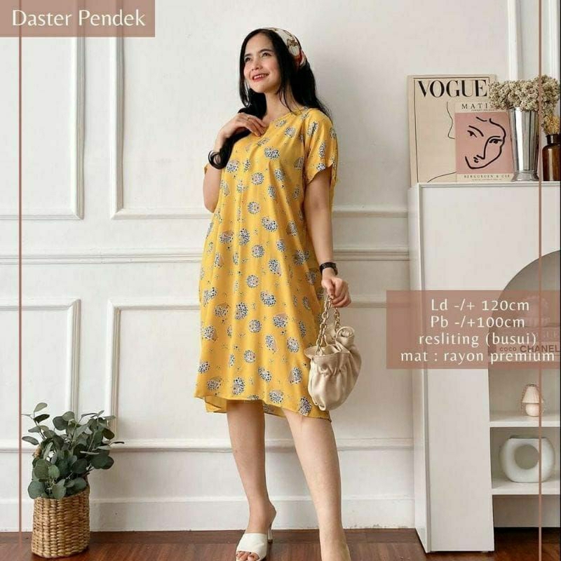 Jual Daster Rayon | Daster Motif Selutut Sleting Depan Busui Friendly ...
